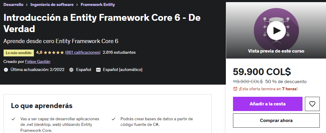 Introducción a Entity Framework Core 6 - De Verdad - OFERTU